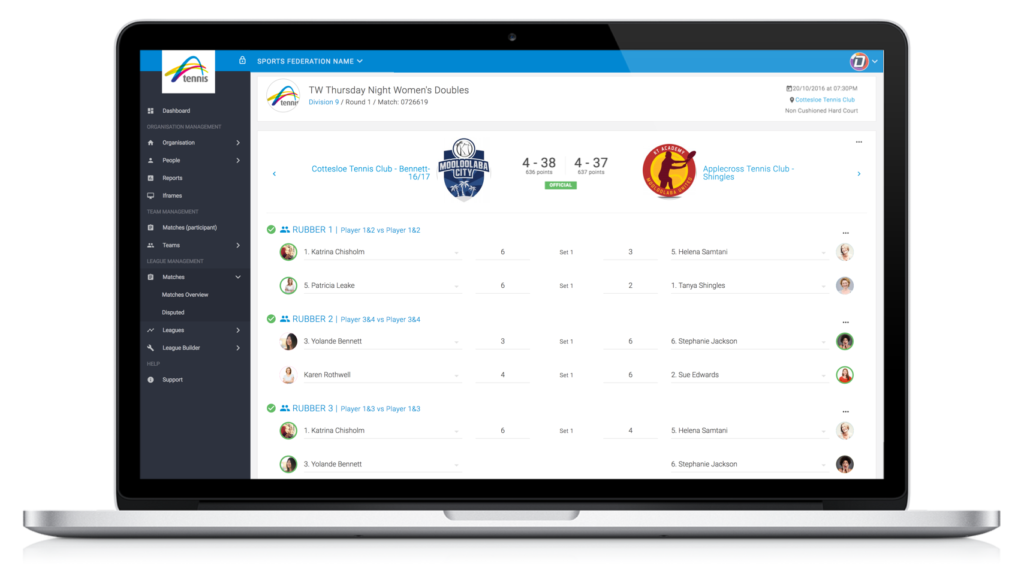 League Management - sports software for organisations