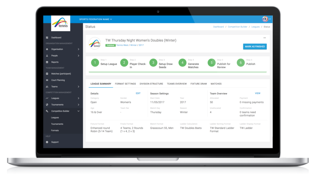 League Management - sports software for organisations