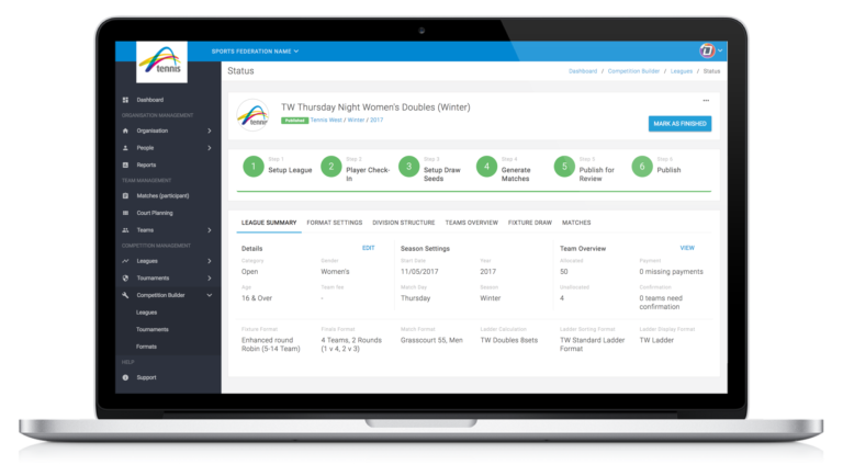 League Management - sports software for organisations